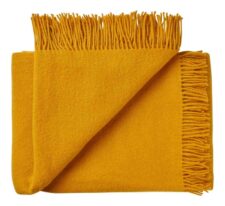 Gele plaid van mooie pure wol - heerlijk zacht & kwaliteit