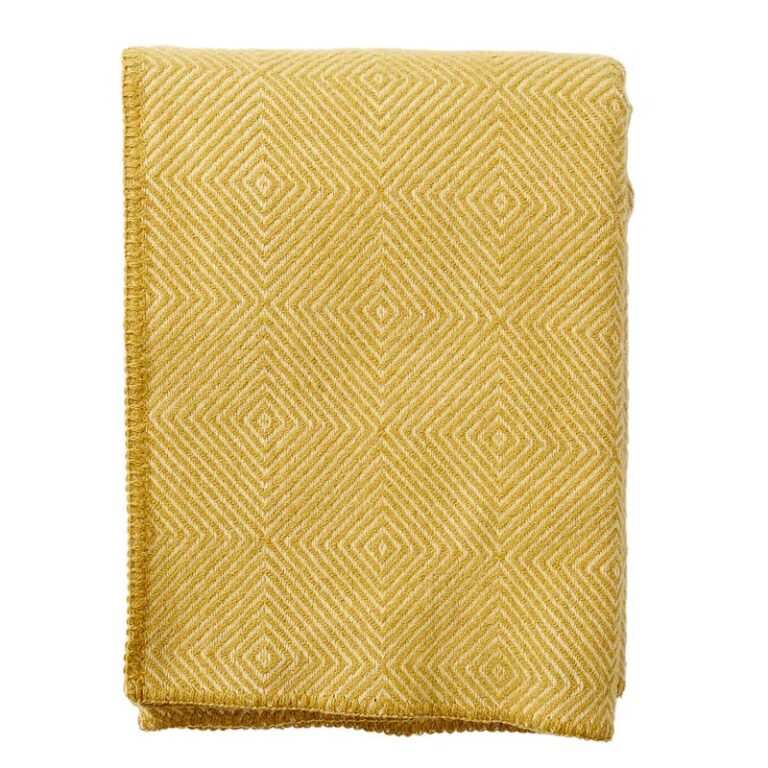 Gele plaids | Prachtige kwaliteit wol & katoen | Heerlijk zacht