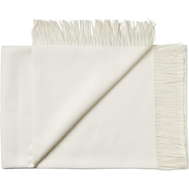 Plaid wit van mooie pure wol | Kwaliteit | 100% wol