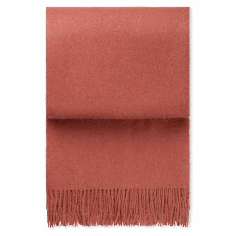 Alpacawollen plaid in steenrood | Warm & zacht | Duurzaam & fairtrade