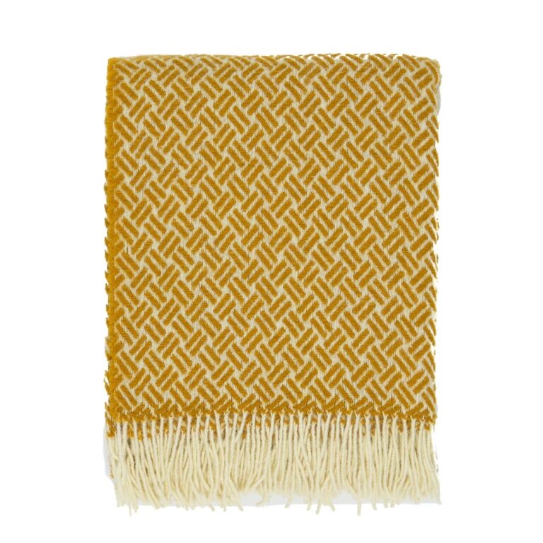 Gele plaids | Prachtige kwaliteit wol & katoen | Heerlijk zacht