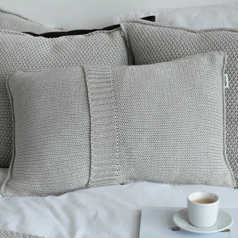Sprei zand van katoen mix | Luxe gebreide bedsprei | Merk: Moyha