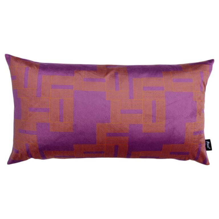 Kussen paars velvet | Met stoere grafische print | Merk: Raaf